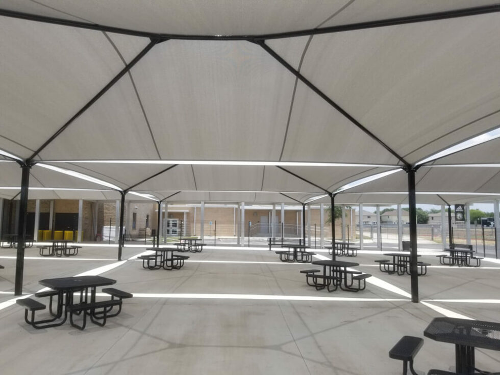Frank J. Dobie Junior High School - Interlocking 4-Post Shade Structures